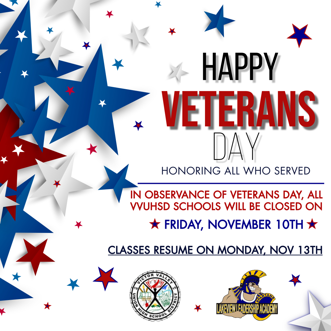 No School on Friday, November 10th in observance of Veterans Day | No ...
