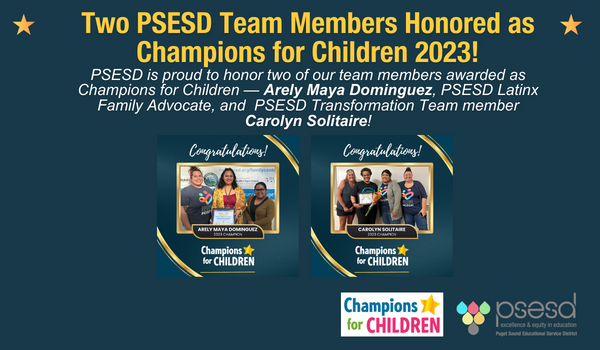Two PSESD Staff Members Honored as Champions for Children! | News ...