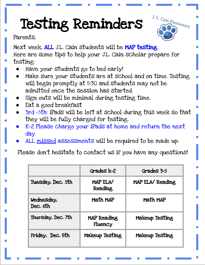 Winter MAP Testing Dates & Reminders | Latest news