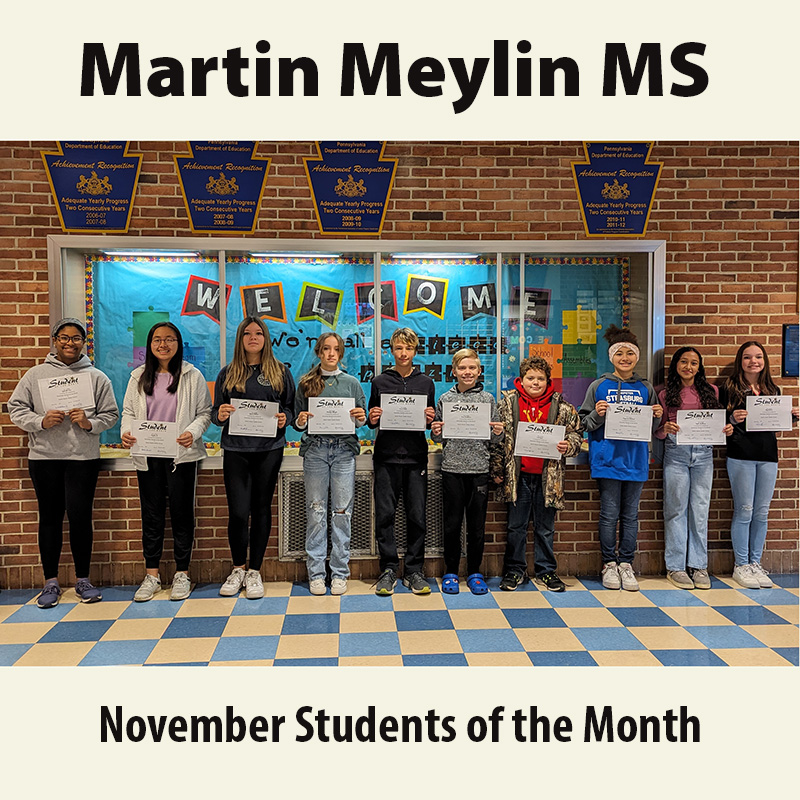Martin Meylin Names November 2023 Students of the Month | Details