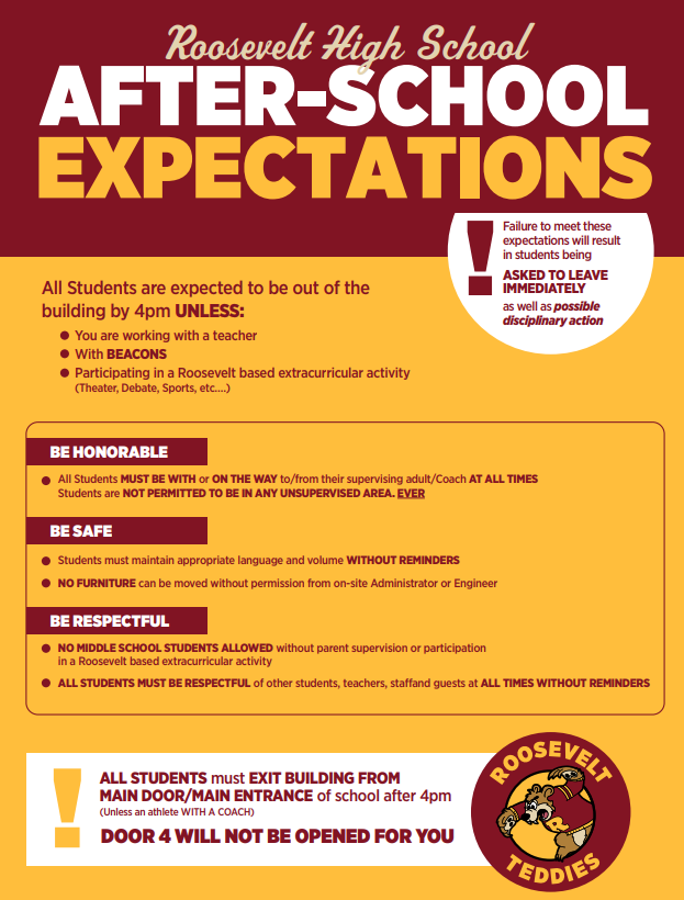 Roosevelt Afterschool Expectations | News Details