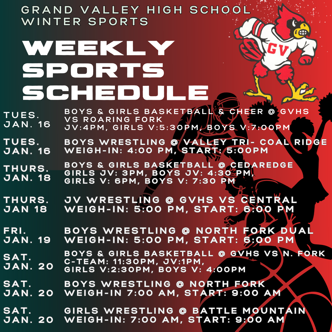 GVHS Weekly Winter Sports Schedule #7 | News Information