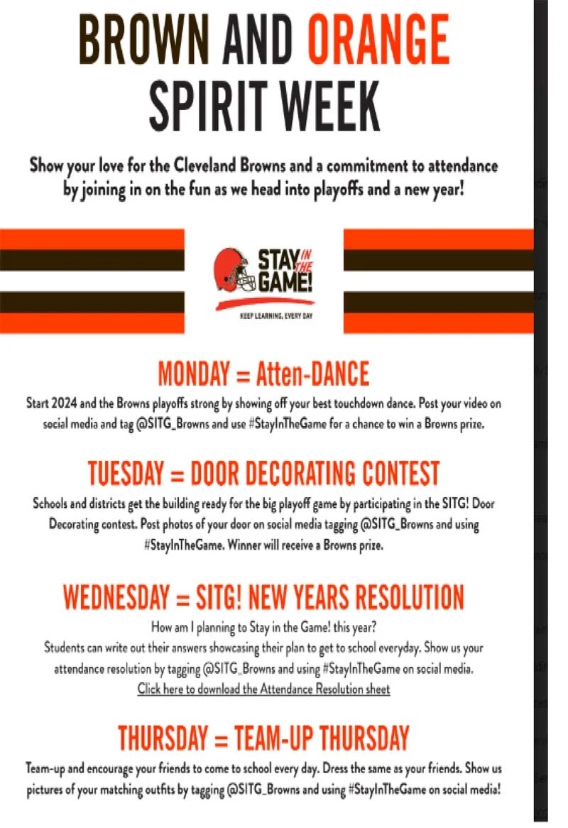 Brown and Orange Spirit Week | News Detail