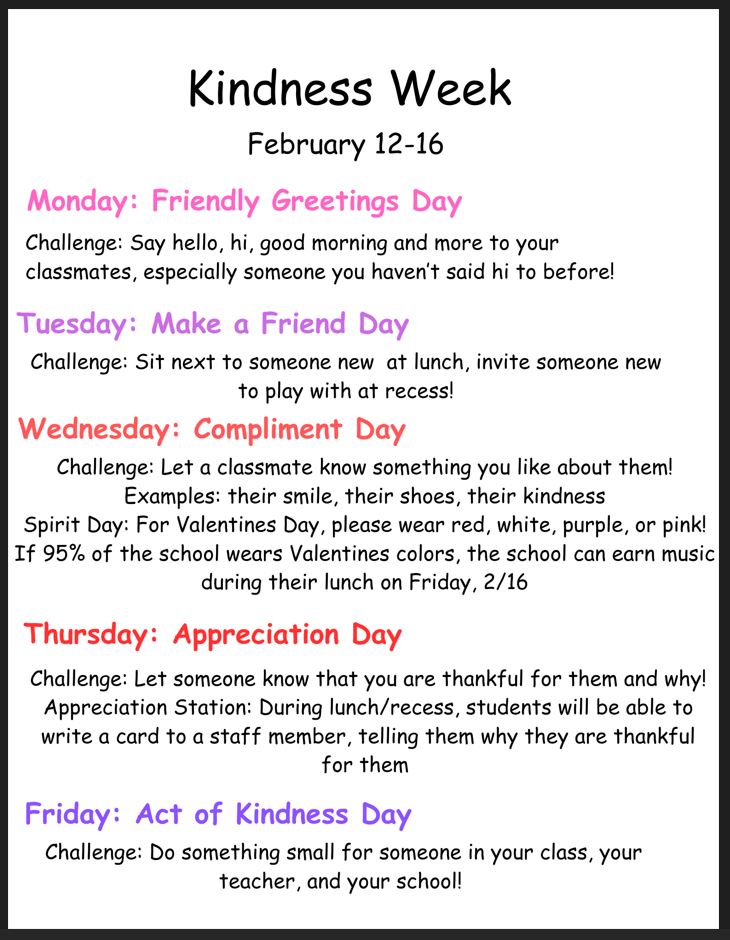 WBE Kindness Week February 12-16 | News Details