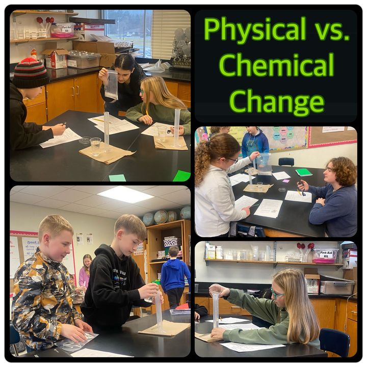 Ms. Gropp's 7th Grade Science Class Physical and Chemical Change Lesson ...