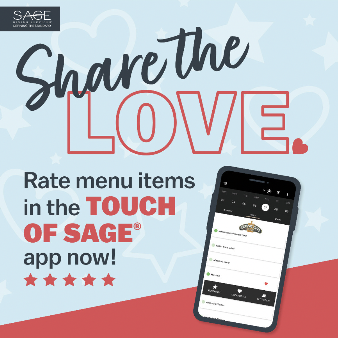 Touch of SAGE App: Menus, Nutrition Information, Feedback on Menu Items ...
