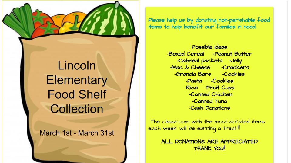 Lincoln Elementary Food Shelf Collection | Details