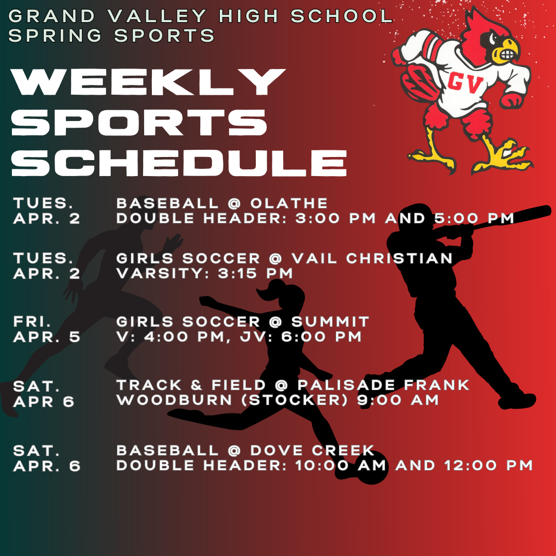 GVHS Weekly Spring Sports Schedule 3 | News Information