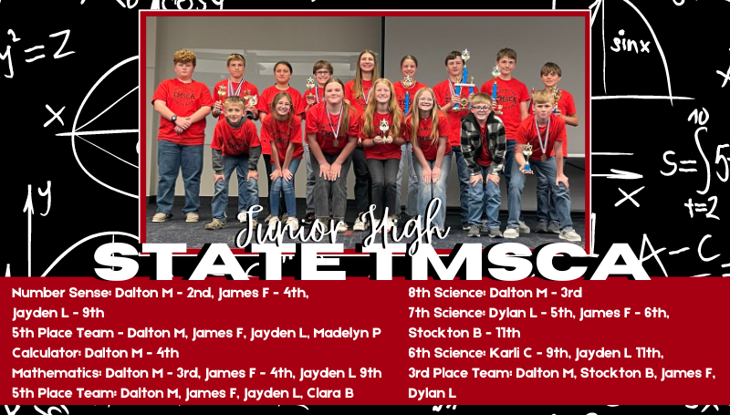Congratulations to JH TMSCA State Competitors | Post Details
