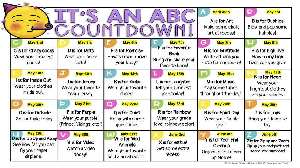 End of Year Alphabet Countdown | article End of Year Alphabet Countdown | article