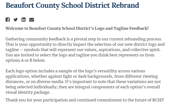 Beaufort County School District requests community input for new visual ...
