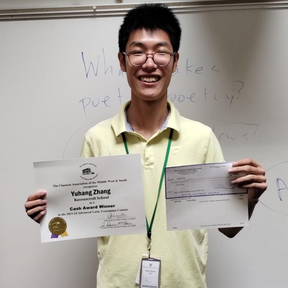 Henry Zhang ’25 Wins Top Prize in Latin Translation Exam | News - Ravenscroft Magazine