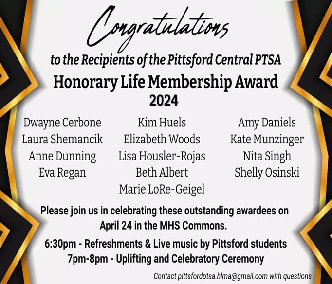 13 Pittsford Community Members to Receive PTSA Life Membership Awards | Posts Detail