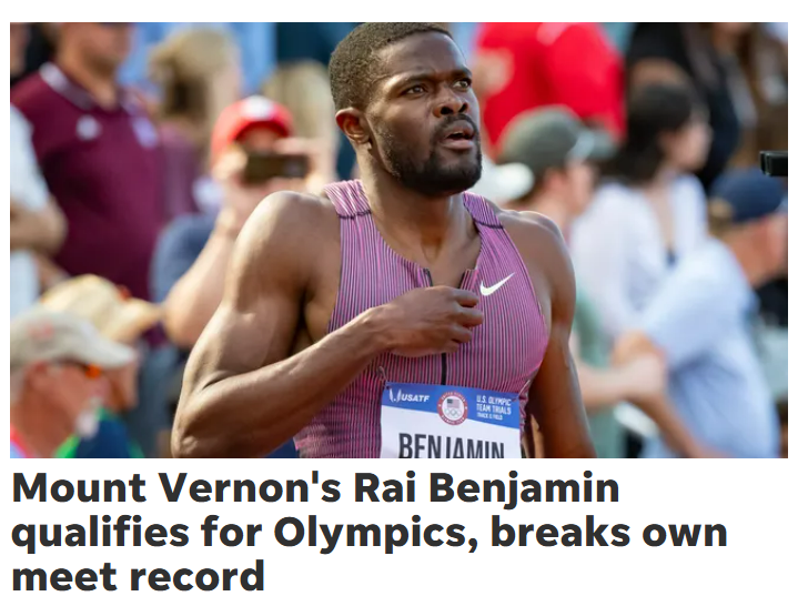 MVHS alum Rai Benjamin qualifies for Olympics 400m hurdles and beats ...
