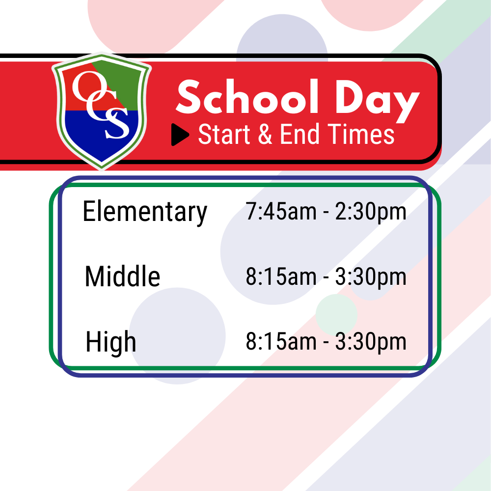 OCS School Day - Start & End Times | News Landing Page