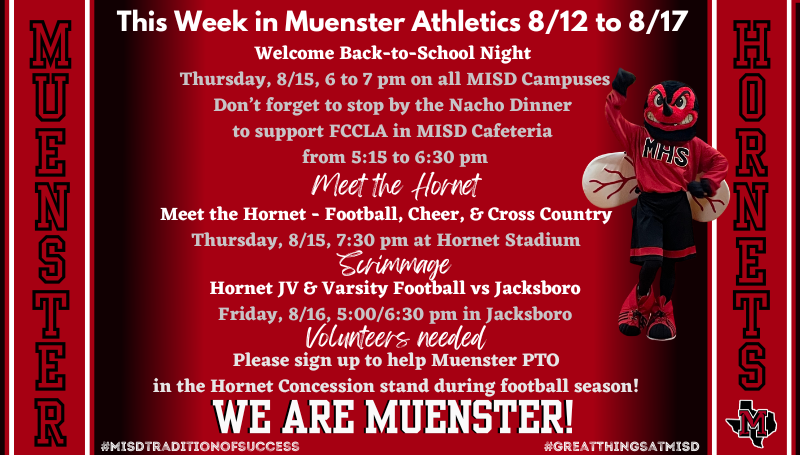 This Week in Muenster Athletics 8/12 to 8/17 | Post Details