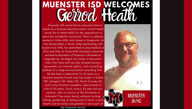 MISD Welcomes Gerrod Heath | Post Details
