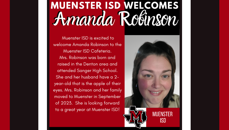 Muenster ISD Welcomes Amanda Robinson | Post Details