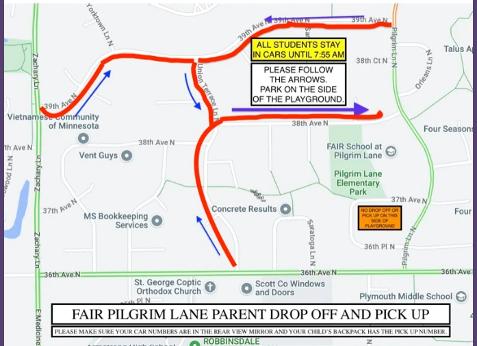 FIRST DAY OF SCHOOL: PARENT DROP OFF AND PICK UP MAP | article