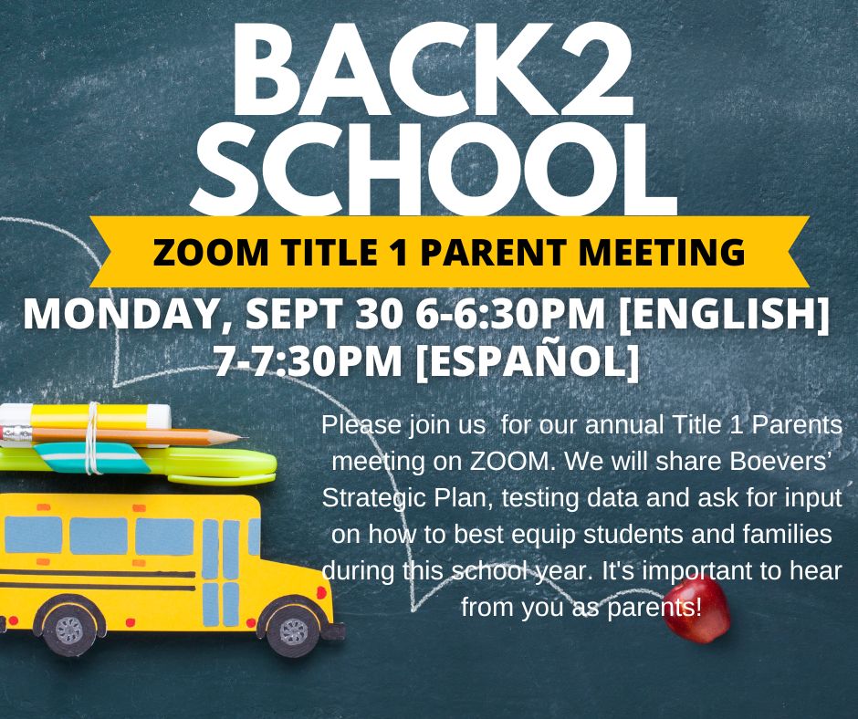 Boevers Invited Parents To Zoom Meeting Sept. 30 | Campus Life Details