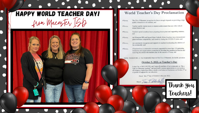 Happy World Teacher's Day from Muenster ISD! | Post Details