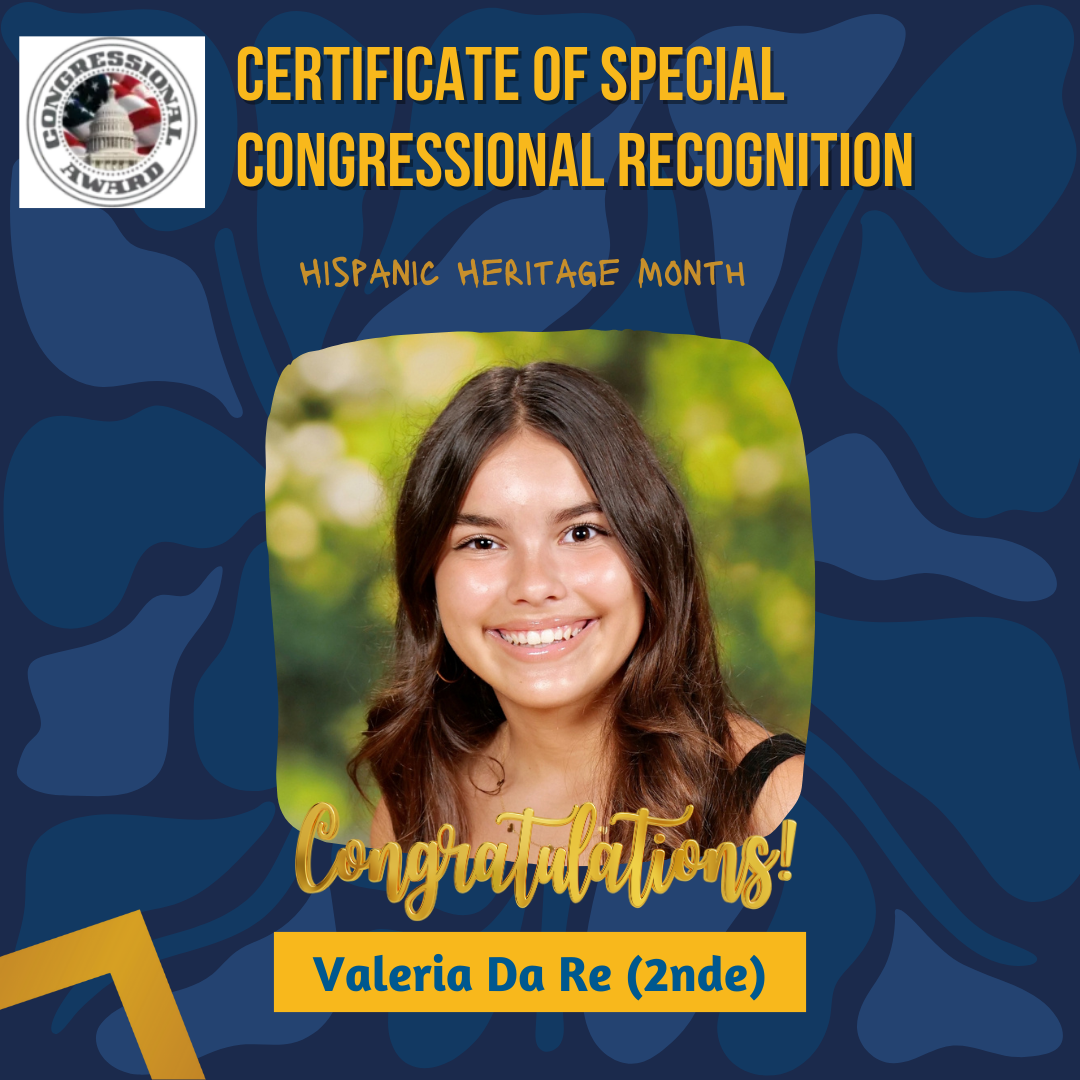 Congressional Recognition for Valeria Da Re '27 | News Detail