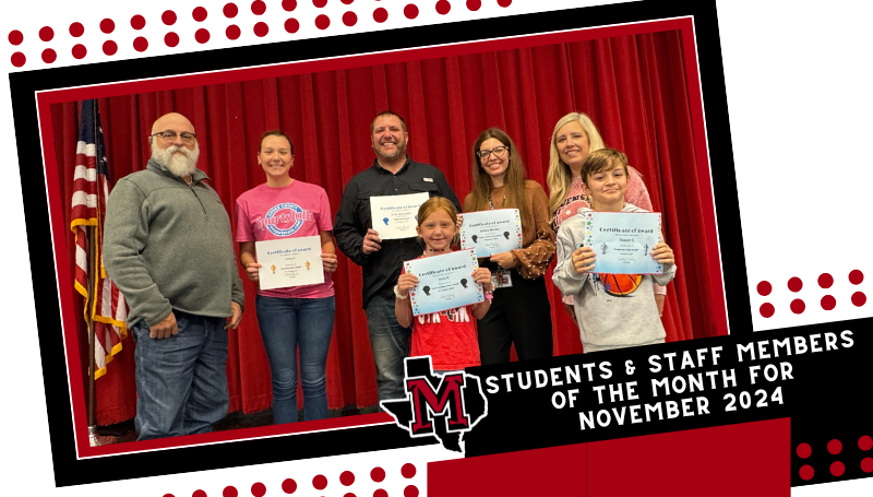 Muenster ISD Students & Staff Members of the Month - November 2024 ...