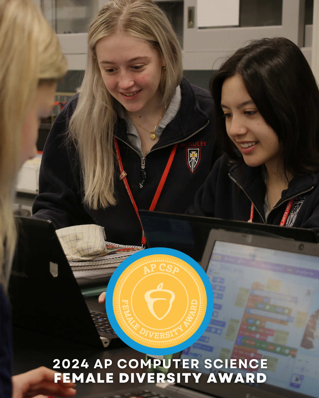 McAuley earns AP® Computer Science Female Diversity Award for 5th Year ...