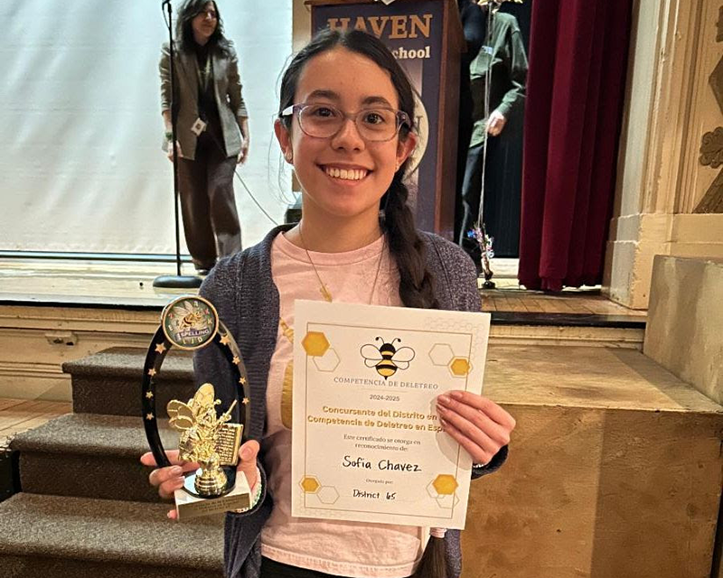 Chute Middle School student Sofia crowned Spanish spelling bee winner ...