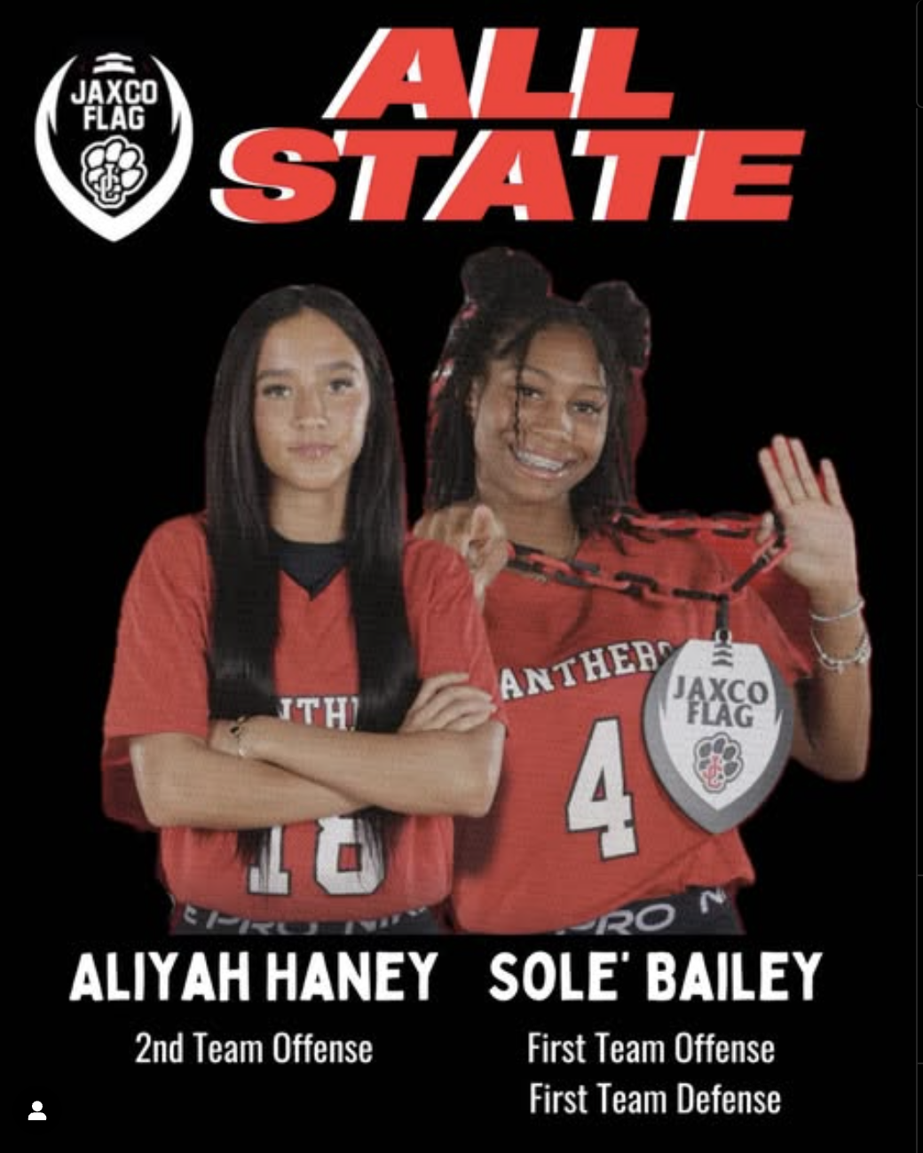 Bailey, Haney Become First All-State Players for JCHS Flag Football ...