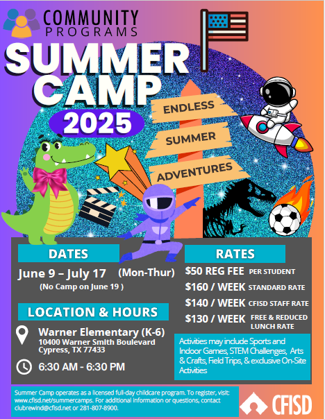 2025 Programas comunitarios Campamento de verano | Detalles del puesto