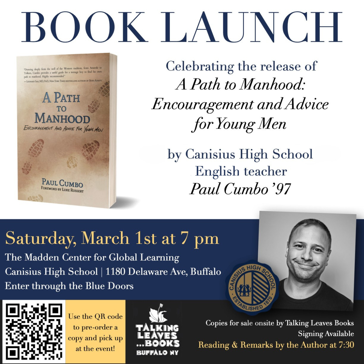 Join us for a book launch for Paul Cumbo '97 Saturday in our Madden ...