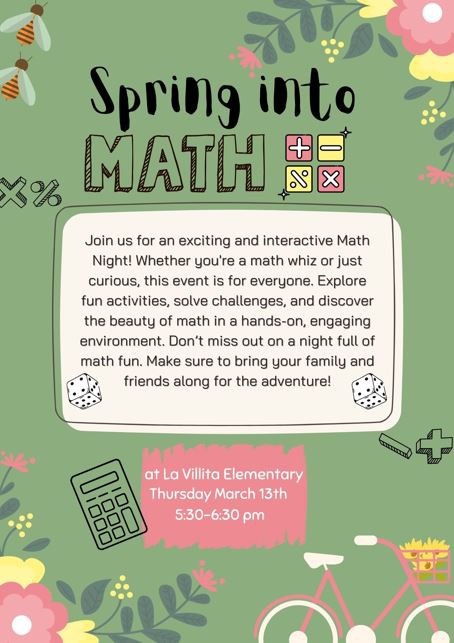 Spring into Math Night | Post Details Page