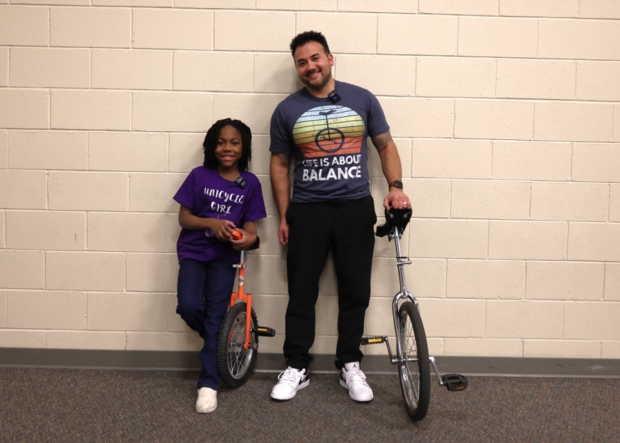 Weikel 5th Grader Teaches Asst. Principal to Unicycle | Fantastic Faces ...
