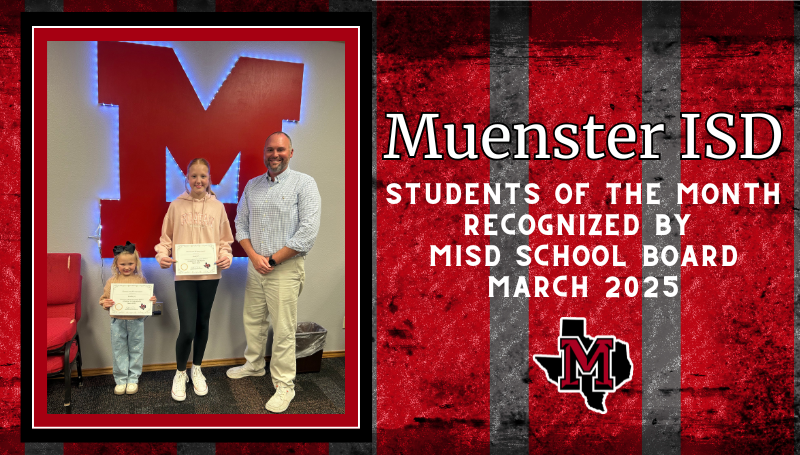 MISD School Board Recognizes March Students of the Month | Post Details