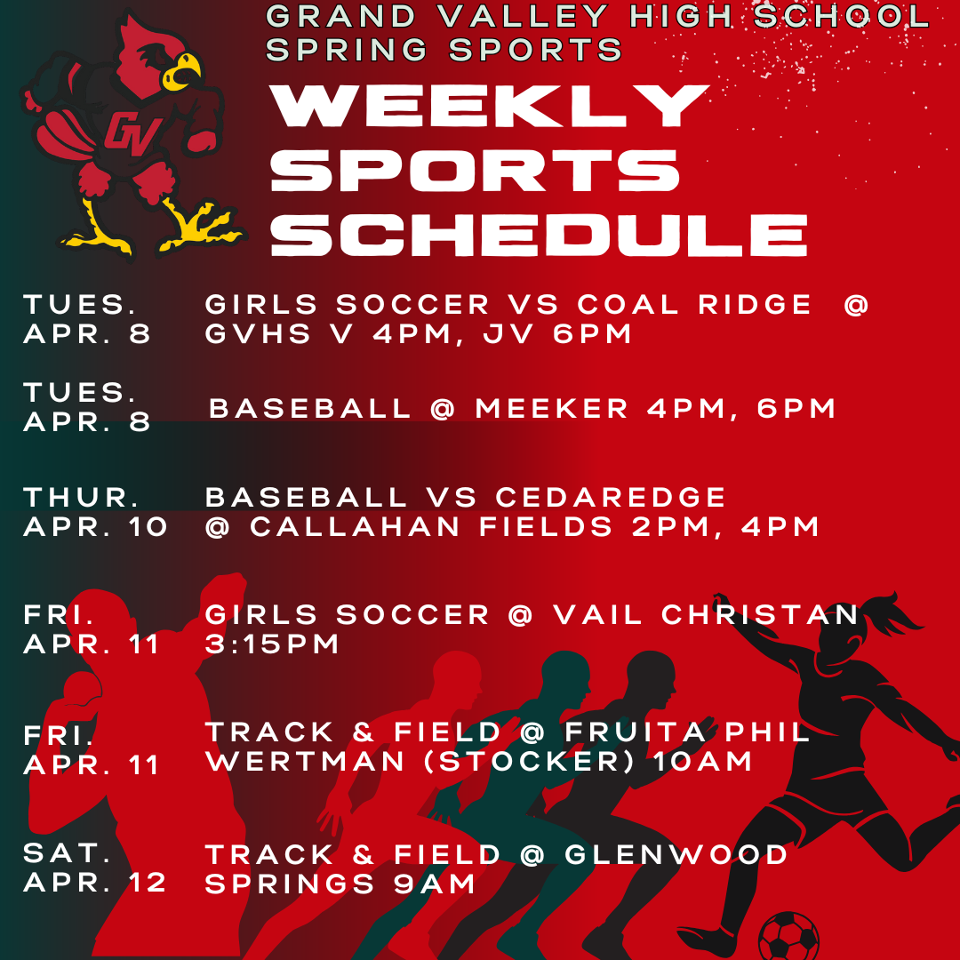 GVHS Weekly Spring Sports Schedule W6 | News Information
