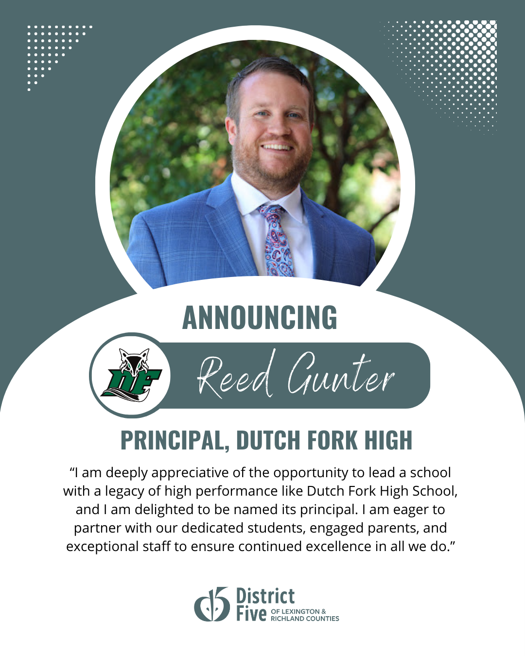 School District Five names new principal for Dutch Fork High School ...