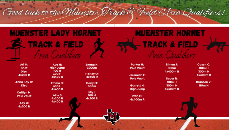 Good luck to the Muenster Track & Field Area Qualifiers! | Post Details