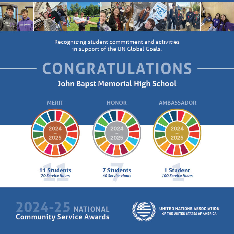 19 John Bapst students recognized by the United Nations Association of ...