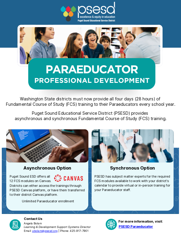 Paraeducator Professional Development | News - Puget Sound Educational ...