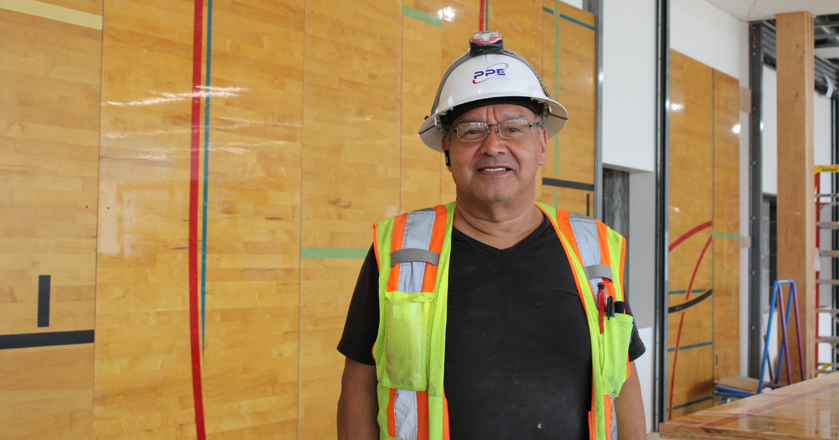 New Tyee High School Repurposes Gym Floor as Colorful Seating and Wall ...