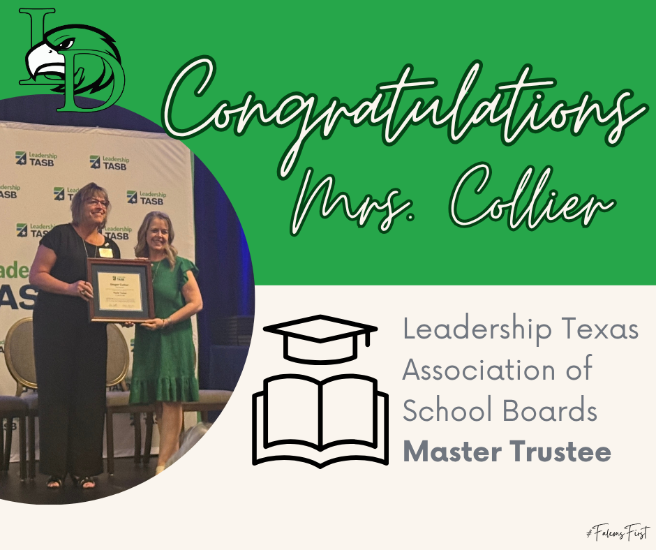LDISD Board Vice President Graduates from Leadership TASB | Details