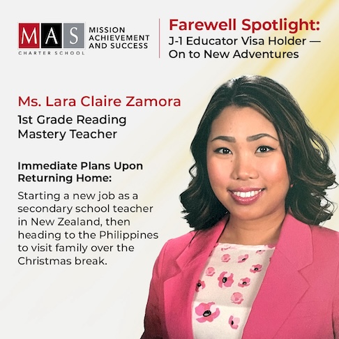 Meet The Departing Educator: Ms. Lara Claire Zamora, 1st-Grade Reading ...