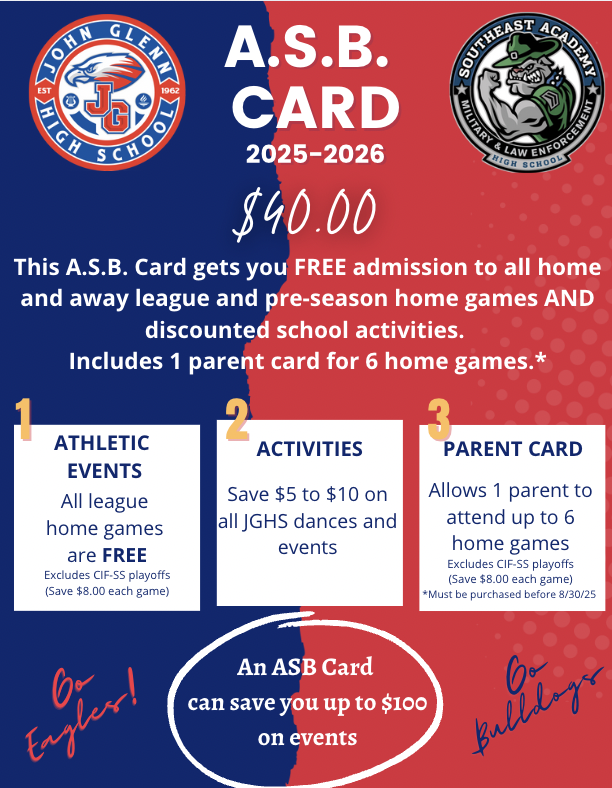 2025-2026 ASB CARD | John Glenn News Details