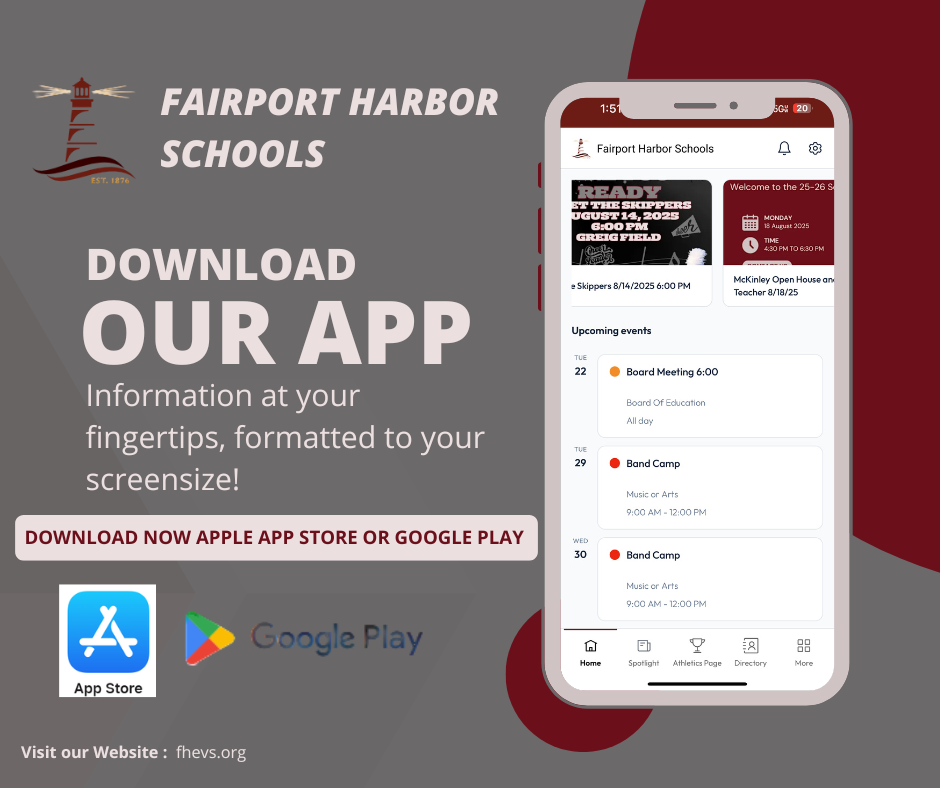 Announcing the Fairport Harbor Schools App | News Details Upcoming Events