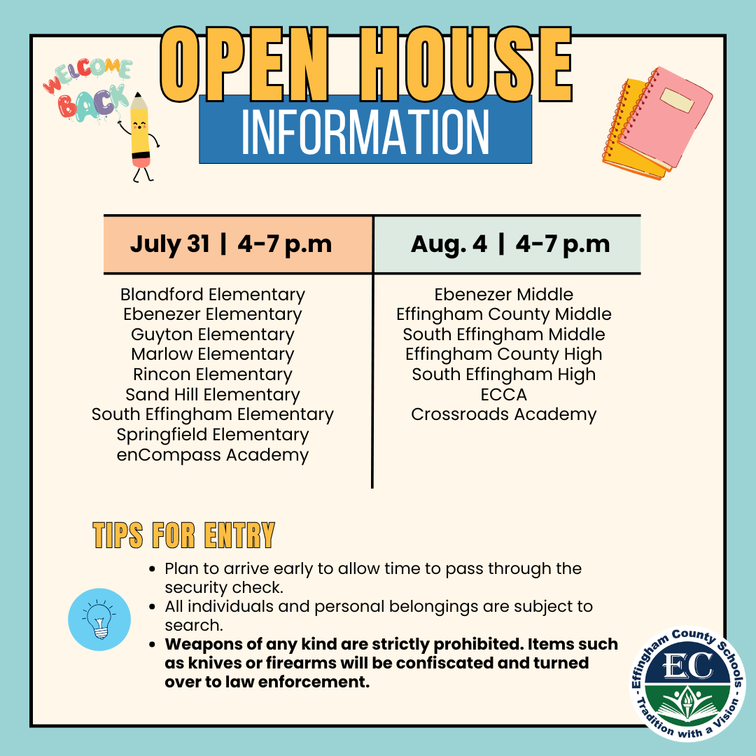 Welcome Back! Open House Dates & New Safety Measures for 2025–2026 🎒 ...