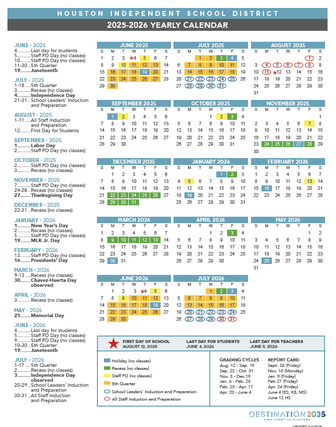 📅 HISD 2025–2026 School Calendar 📅 | Posts Details/Default Board Post Page