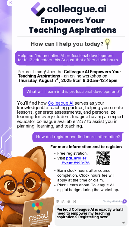 Free Online Development Workshop: Colleague AI Empowers Your Teaching ...