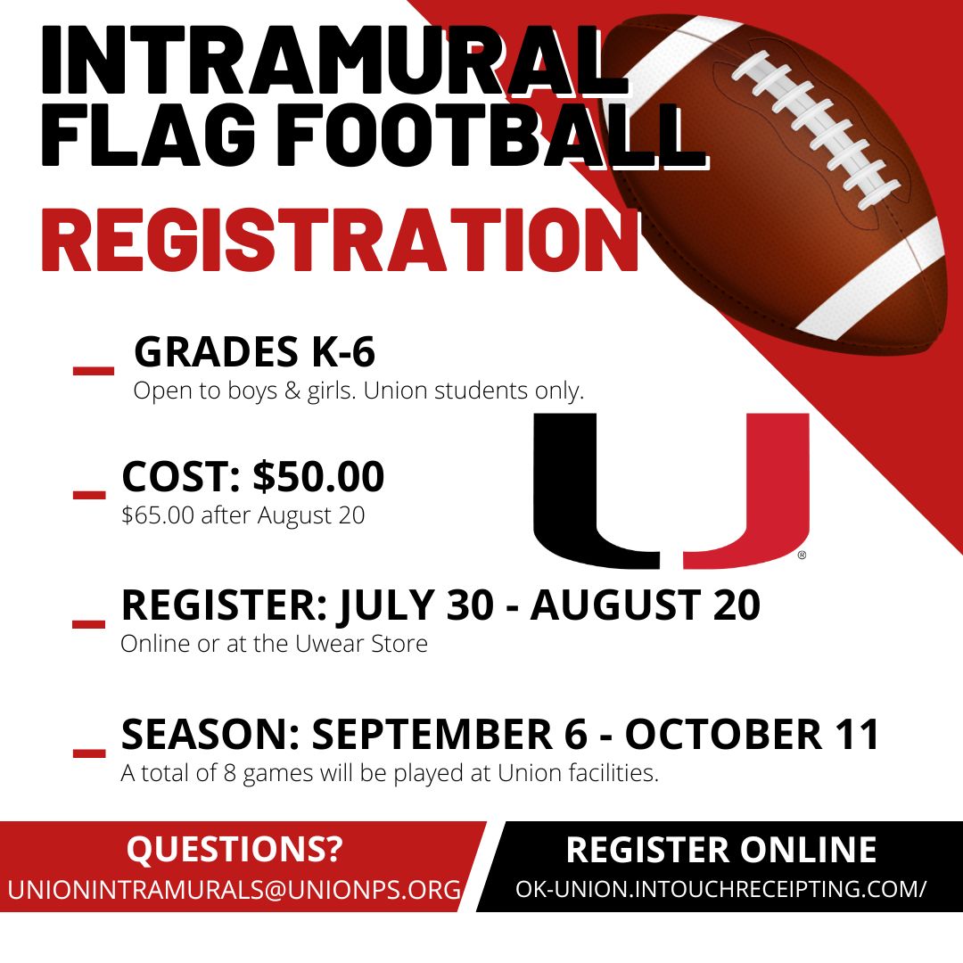 Registration Open For Intramural Flag Football - Grades K-6th ...