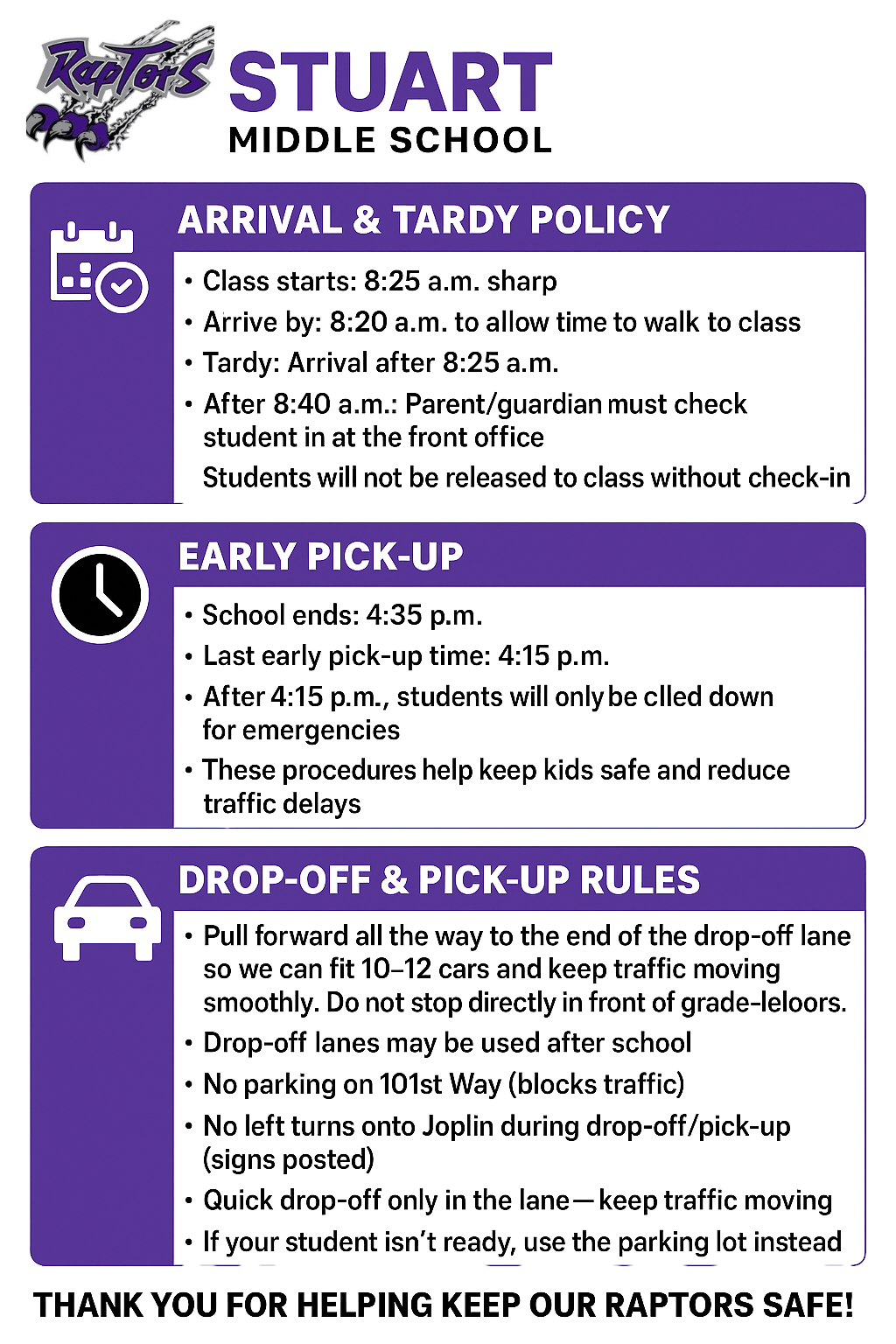 Stuart Pick Up/Drop Off Procedures | Details